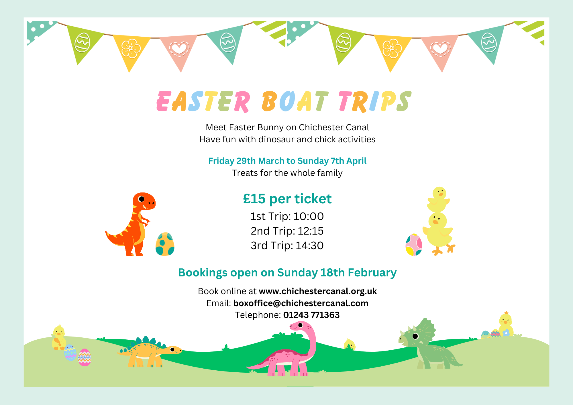 2024 EASTER BUNNY BOOKINGS ARE NOW OPEN. - Chichester Canal